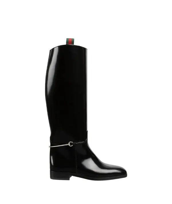 Gucci Michelangelo Leather Riding Boots - Black