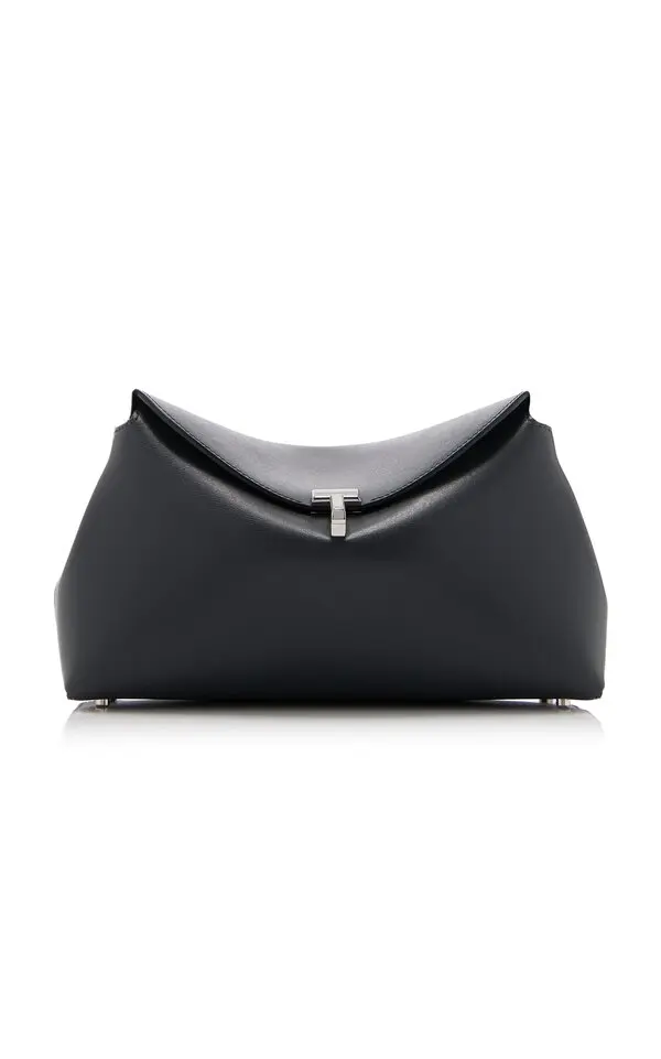 TOTÊME T-lock Leather Clutch - Grey