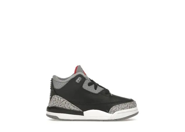 JORDAN 3 Retro Cement Toddler Sneakers - Black/fire Red/cement Grey