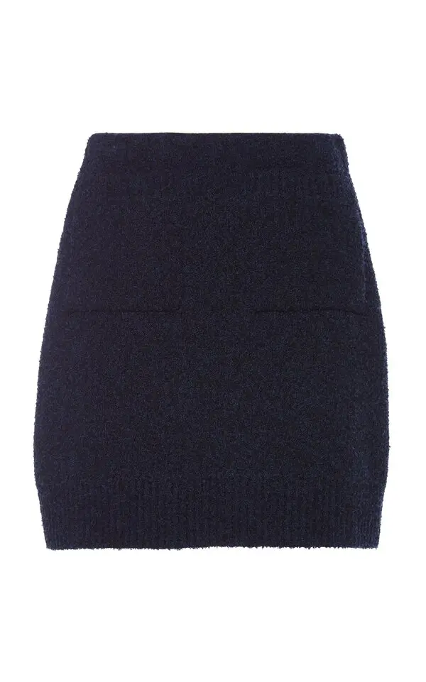 Bottega Veneta Boucle-knit Wool-blend Mini Skirt - Navy