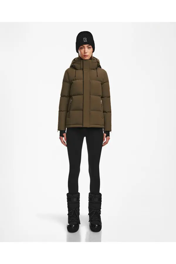 Rudsak Down-filled Puffer With Recycled Leather Trim - Natural