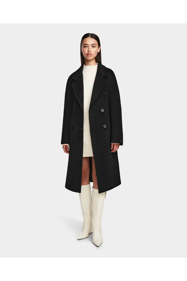 Rudsak Kourt W Belted Wool-cashmere Coat - Black