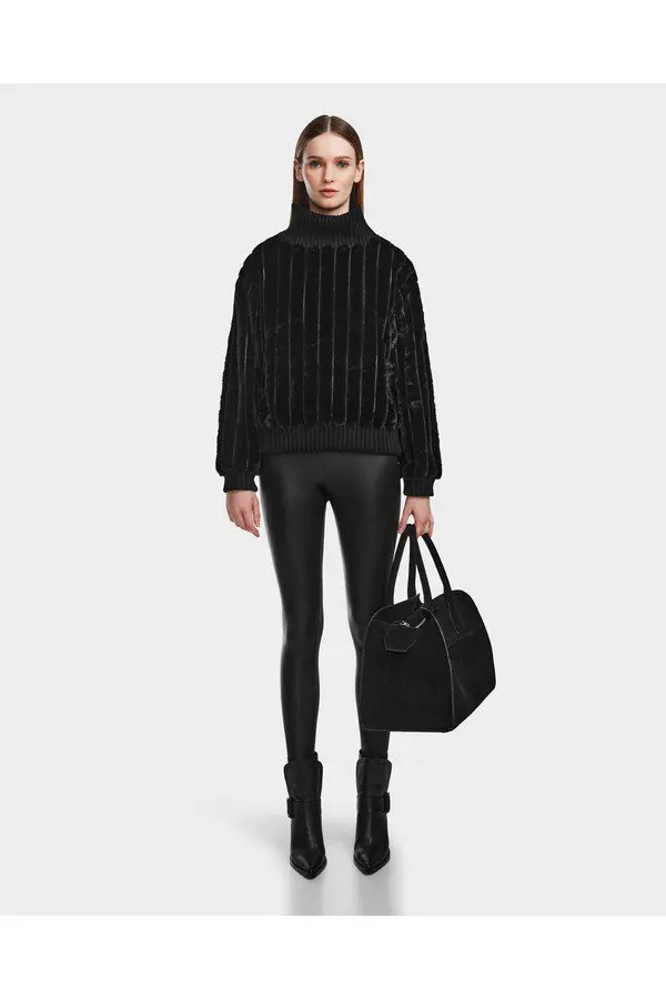 Rudsak Faux Fur Turtleneck - Black