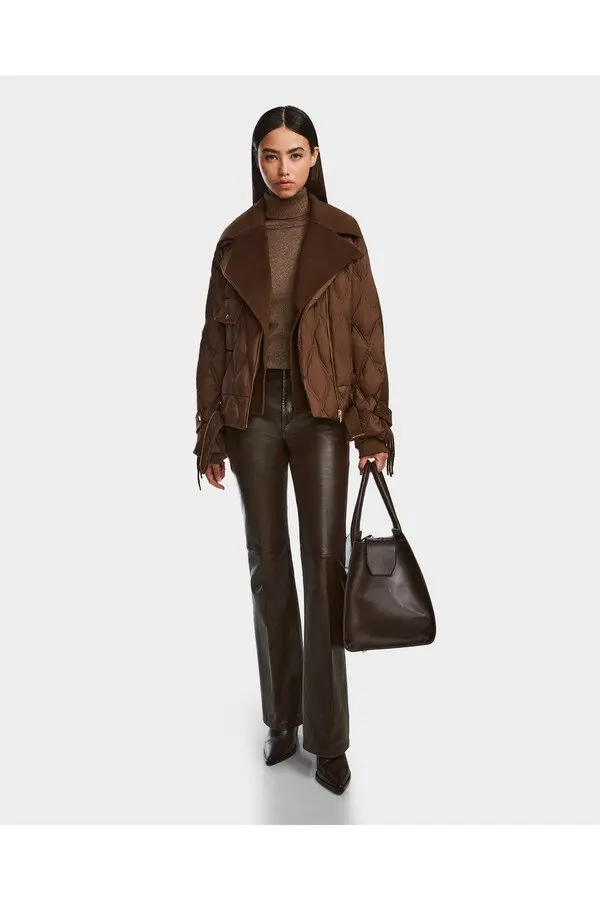 Rudsak Zola Relaxed Fit Biker Jacket - Brown