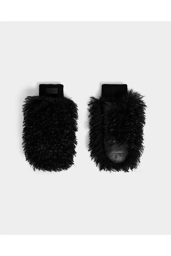 Rudsak Faux Fur Mittens - Black
