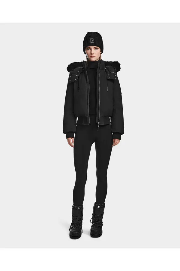 Rudsak Down Bomber Jacket With Faux Fur - Black