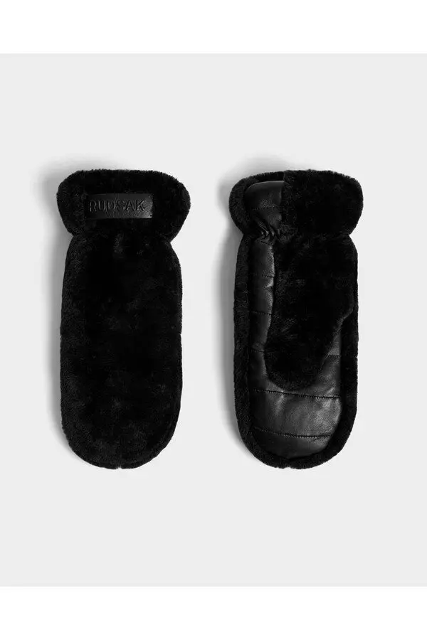 Rudsak Faux Fur Mittens - Black