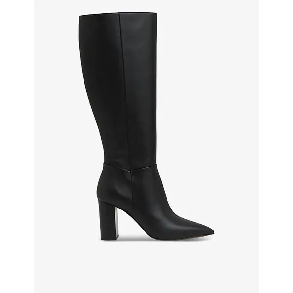 REISS Bianca Leather Knee-high Boots - Black
