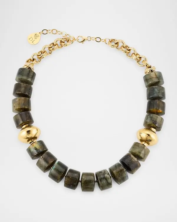 DEVON LEIGH Labradorite Beaded Choker Necklace
