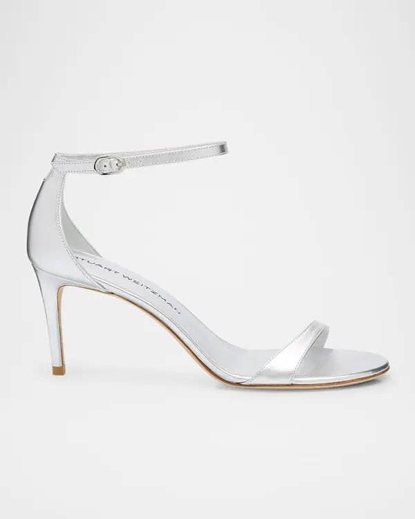 STUART WEITZMAN Nudist Ii Metallic Sandals - Silver