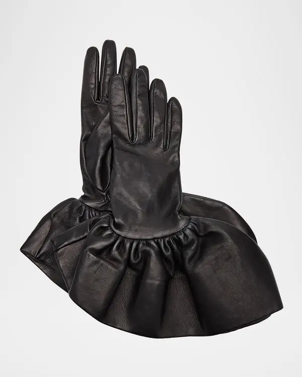 PAULA ROWAN Petra Leather Gloves - Black
