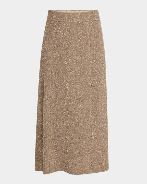 Lafayette 148 New York Metallic Wool-cashmere Knit Midi Skirt