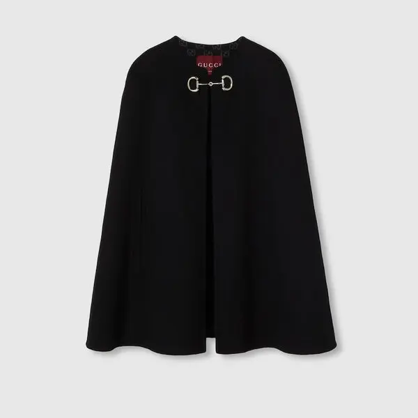 Gucci Wool And Silk Horsebit Cape