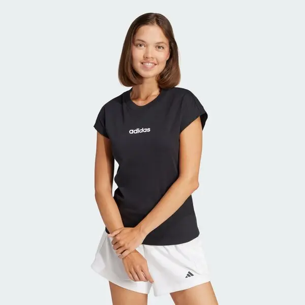 Adidas Essentials Linear Cotton Tee - Black / White