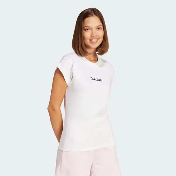 Adidas Essentials Linear Cotton Tee - White / Black
