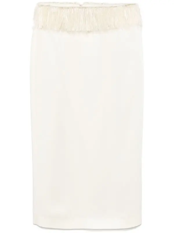 TOTÊME Fringed Maxi Skirt - White