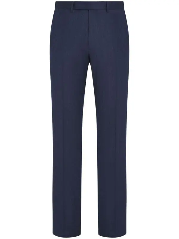 Zegna Wool Straight-leg Trousers - Blue