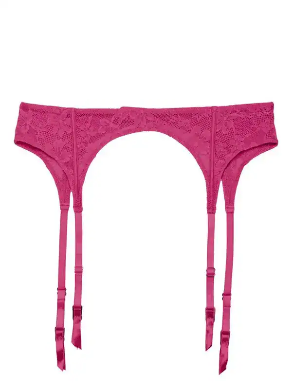 Fleur Du Mal Le Stretch Lace Garter Belt - Pink