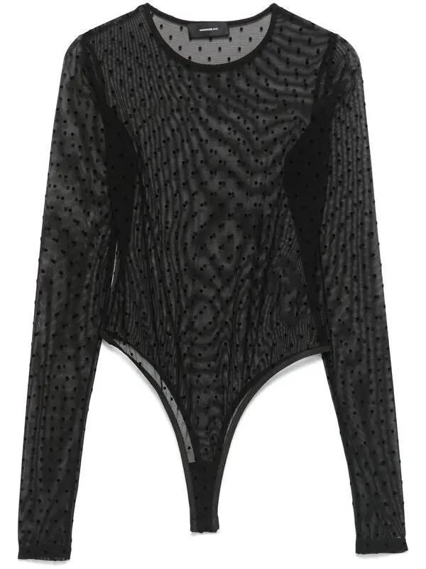 Wardrobe.NYC Polka-dot Bodysuit - Black