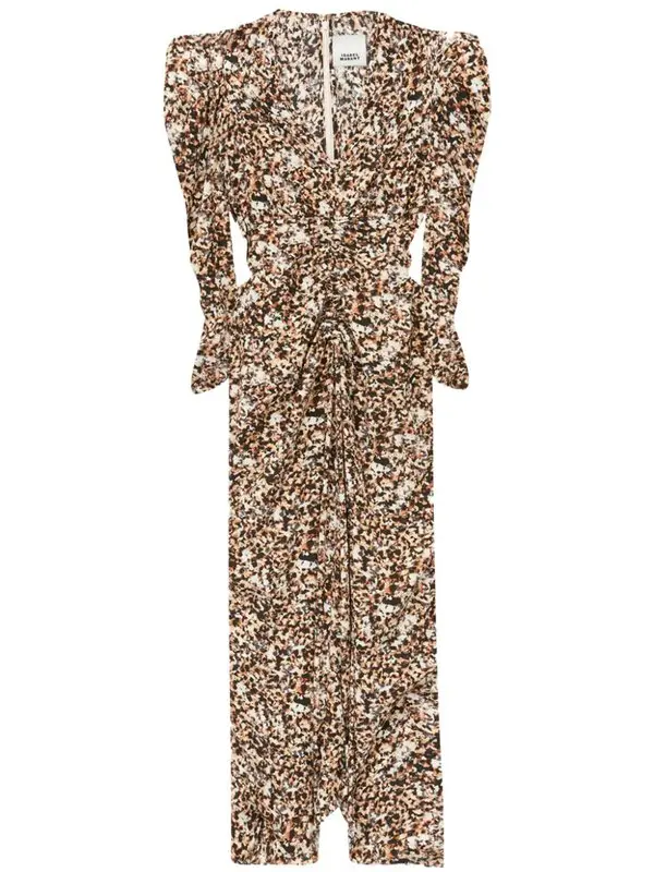 Isabel Marant Albini Leopard-print Midi Dress - Brown