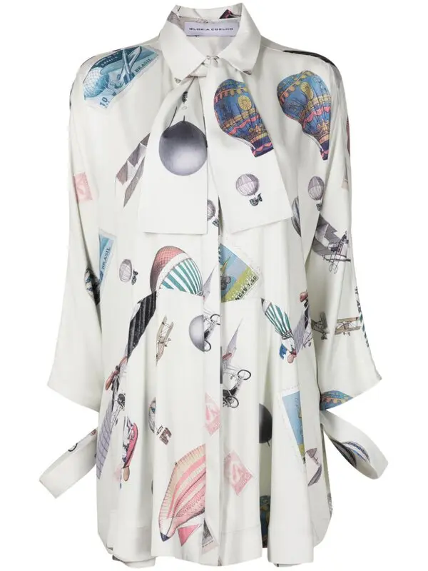 GLORIA COELHO Graphic-print Mini Dress - Green