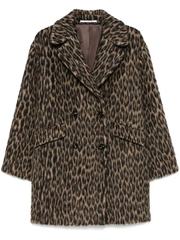 Tagliatore Ariane Leopard Print Coat - Brown