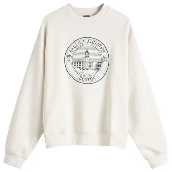 NEW BALANCE Varsity Oversized Crewneck Sweatshirt - Light Heather