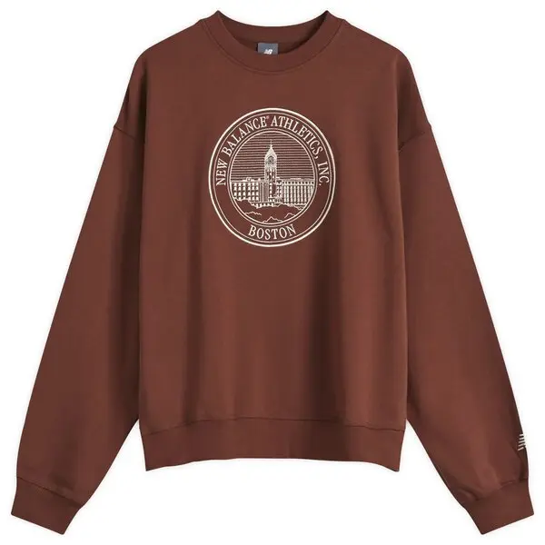 NEW BALANCE Varsity Oversized Crewneck Sweatshirt - Rich Oak