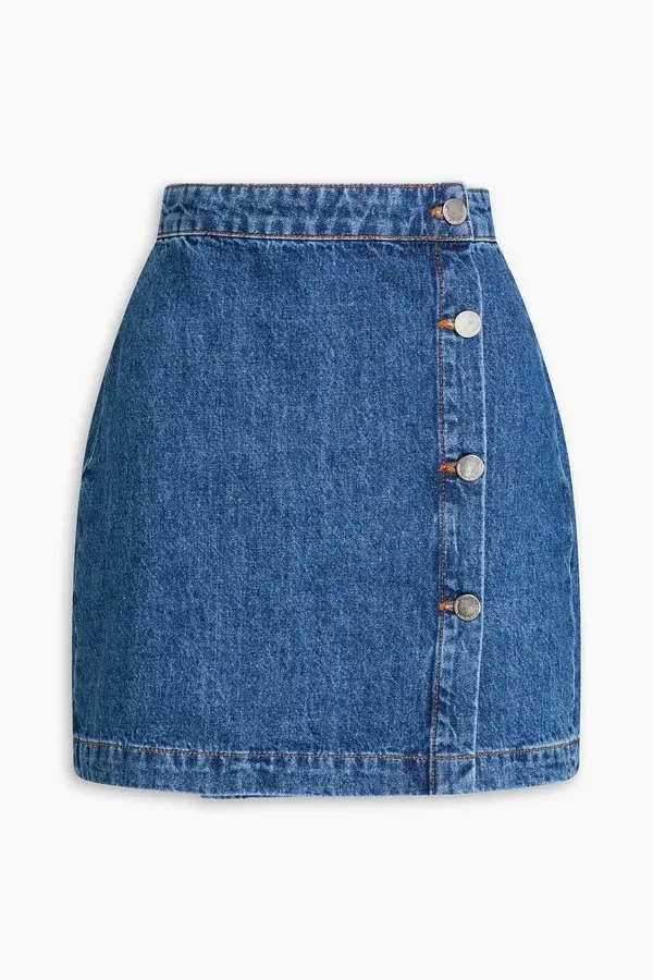 Derek Lam 10 Crosby Nova Denim Mini Wrap Skirt