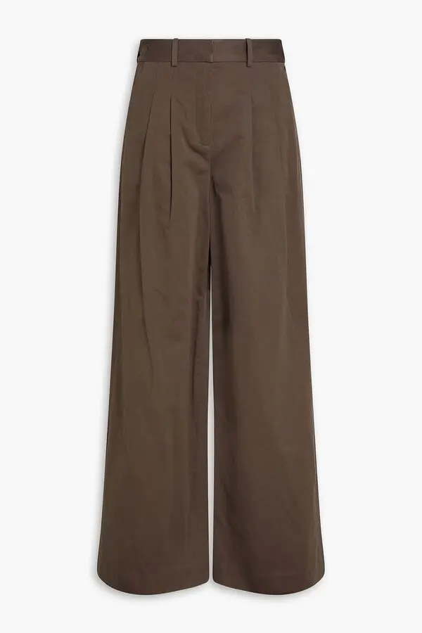Derek Lam 10 Crosby Juliana Twill Wide-leg Pants - Chocolate
