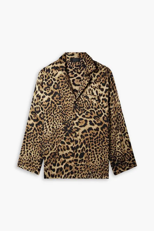 NILI LOTAN Juste Leopard-print Silk-twill Shirt