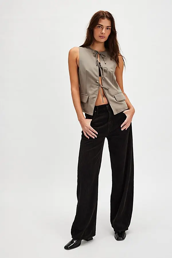 AGOLDE Low Curve Corduroy Jeans - Black