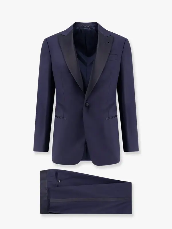 Giorgio Armani Virgin Wool Smoking With Satin Profiles