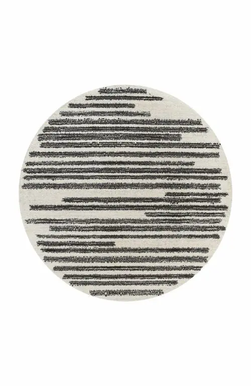 JONATHAN Y Khalil Modern Berber Stripe Round Area Rug