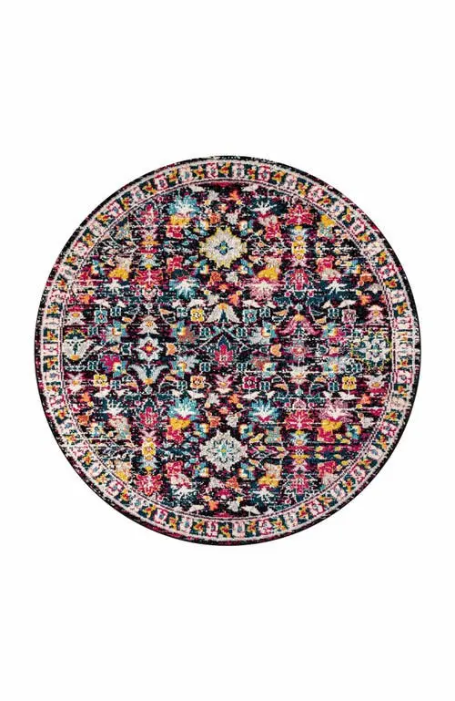 JONATHAN Y Modern Persian Boho Floral Round Area Rug
