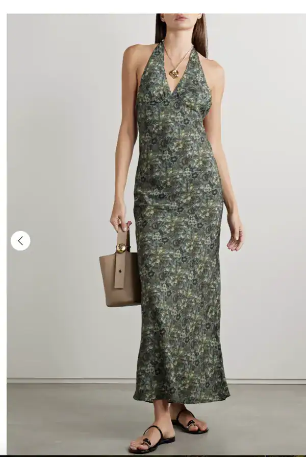Faithfull The Brand Soame Floral-Print Woven Halterneck Maxi Dress In Green  - 40% Off | Editorialist