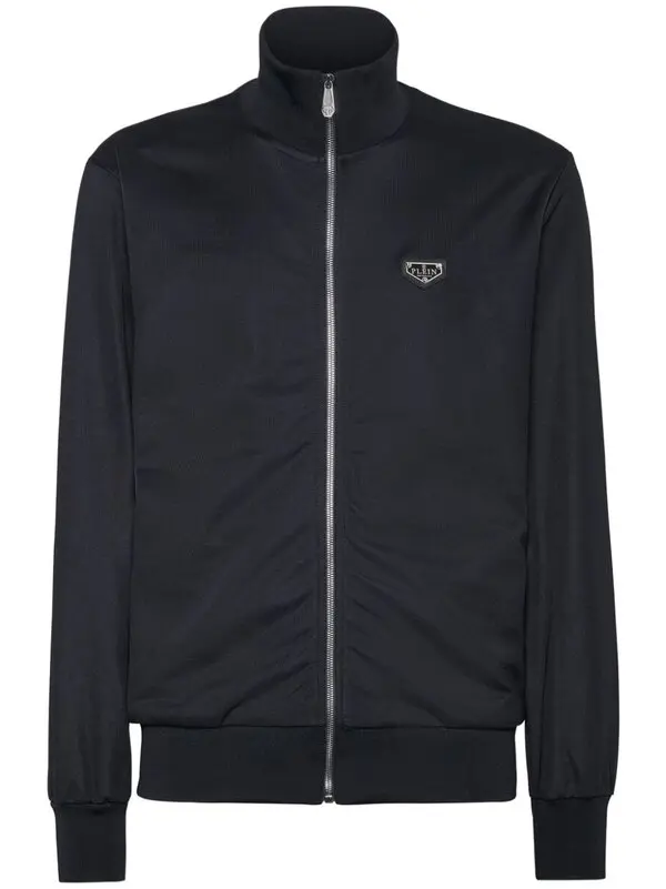 Philipp Plein Logo Patch Zipped Jacket - Blue
