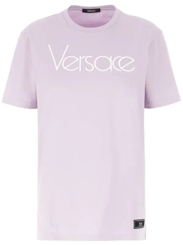 Versace Logo-print Cotton T-shirt - Purple