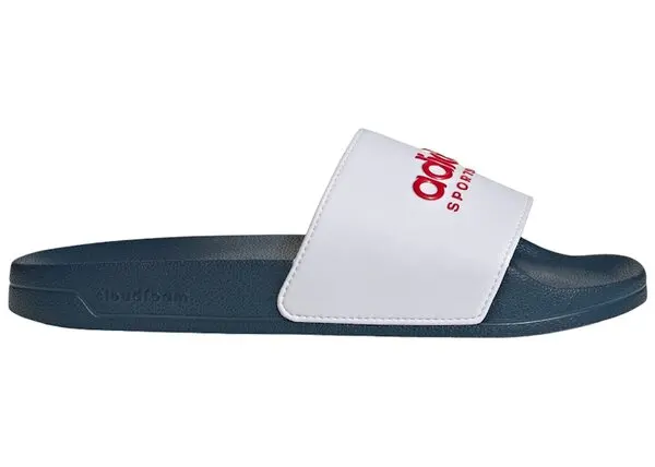 Adidas Adilette Shower Slides - Cloud White/better Scarelet Red/team Navy Blue 2