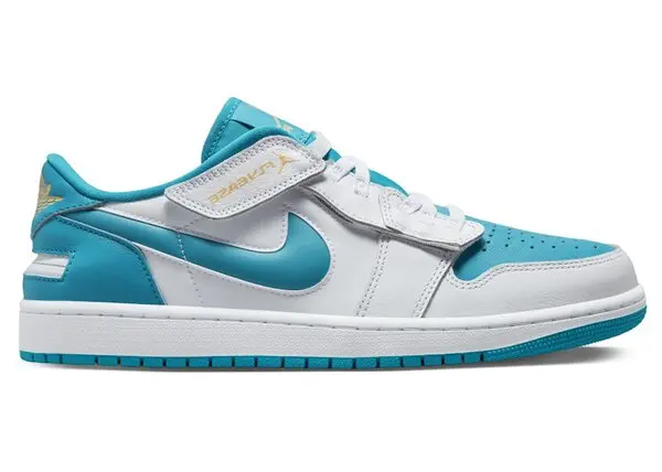 JORDAN 1 Low Flyease Sneakers - White/aquatone/celestial Gold