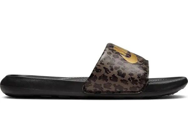 Nike Victori One Leopard Print Slides - Brown/black