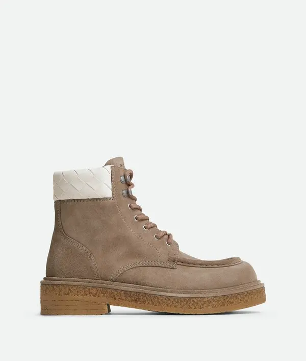 Bottega Veneta Haddock Ankle Boots - Driftwood/white