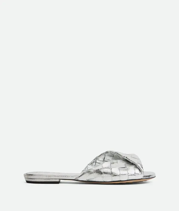 Bottega Veneta Blink Flat Mule - Silver