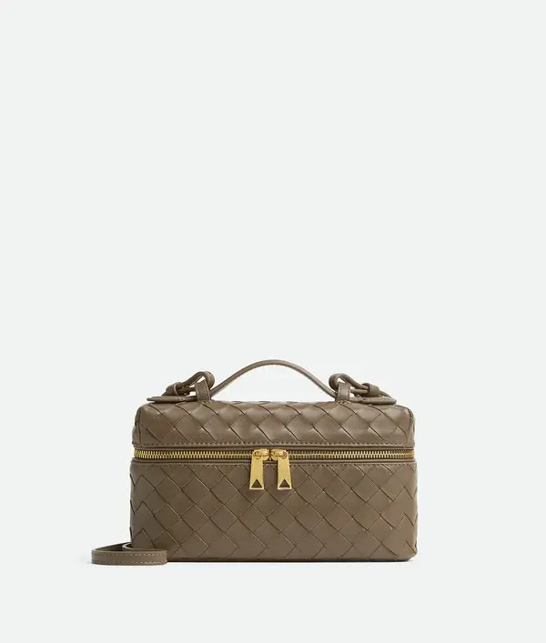 Bottega Veneta Intrecciato Leather Vanity Case - Pinecone