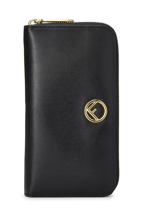 Fendi Leather 'f Is Zippy Wallet - Black