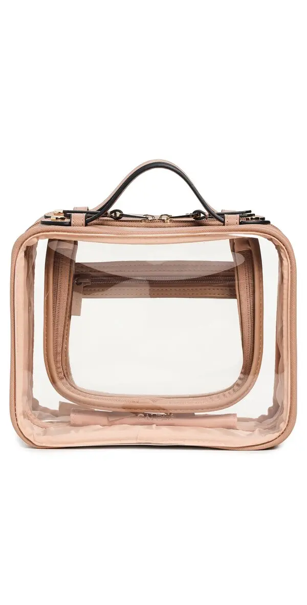 CALPAK Medium Clear Cosmetics Case - Caramel