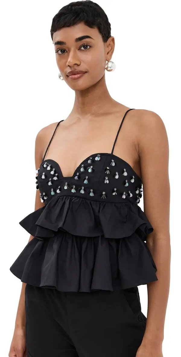 Ulla Johnson Lucia Embellished Top - Noir