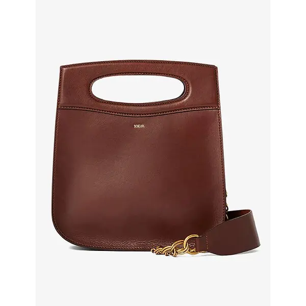 Soeur Cheri Leather Tote Bag - Brown
