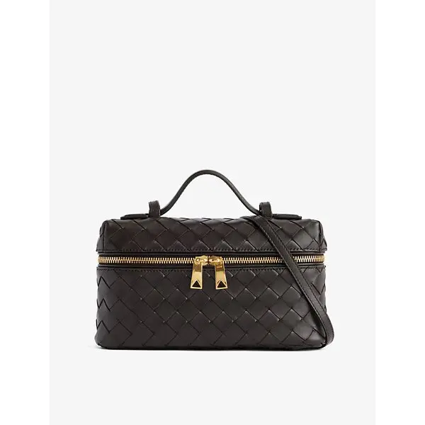 Bottega Veneta Intrecciato Leather Vanity Case - Fondant-gold