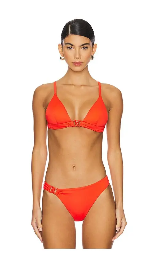 Vitamin A Luxe Link Bralette Bikini Top - Poppy